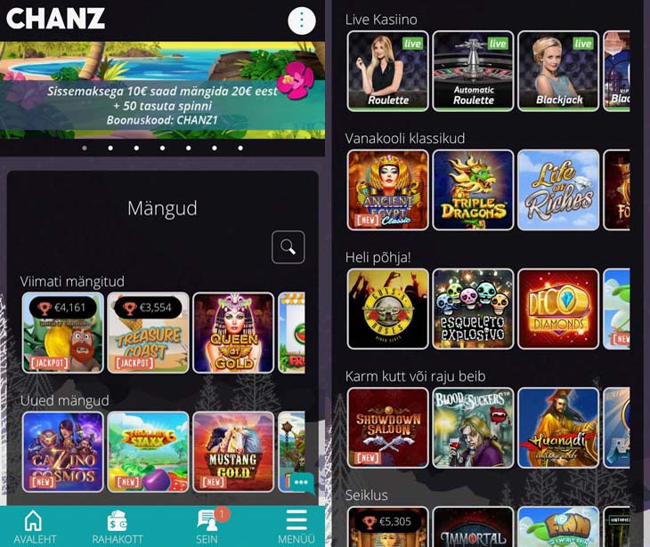 Chanz boonuskood & tasuta spinnid – Chanz kasiino 2025